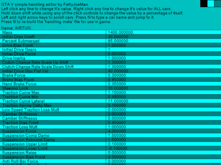 Real Time Handling Editor V3.1 – GTA 5 mod