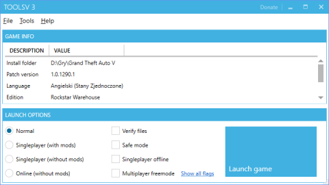 ToolsV - Launcher, mod manager, toolpack 3.0.1.3 – GTA 5 mod