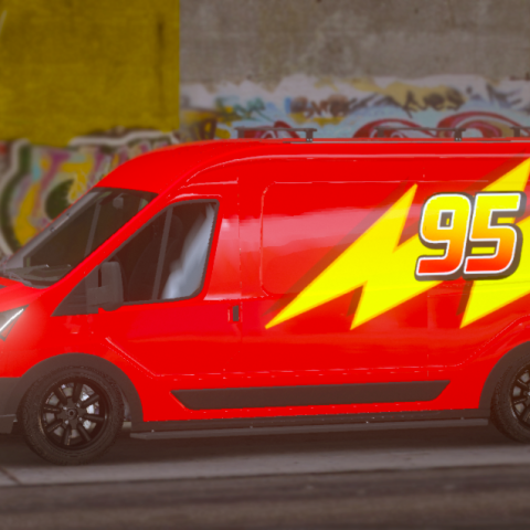 Vapid Speedo Express | Lightning Mcqueen Livery – GTA 5 mod