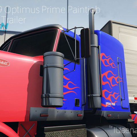 Peterbilt 389 Optimus Prime Paintjob with Trailer [4K] 1.1 – GTA 5 mod