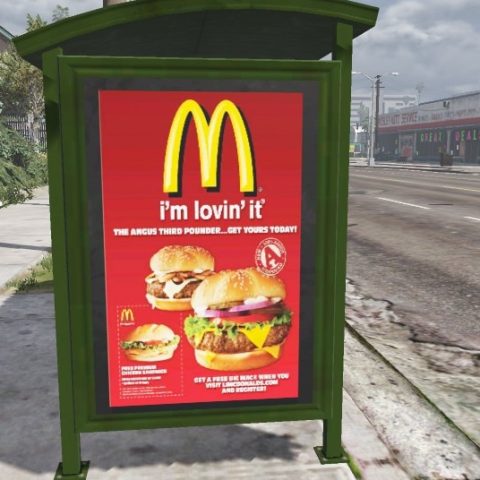 Bus Stop Ads (Fast Food) V1.5 – GTA 5 mod