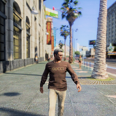 [MP Male] Brown Gucci Sweater [SP/FiveM] V1.0 – GTA 5 mod