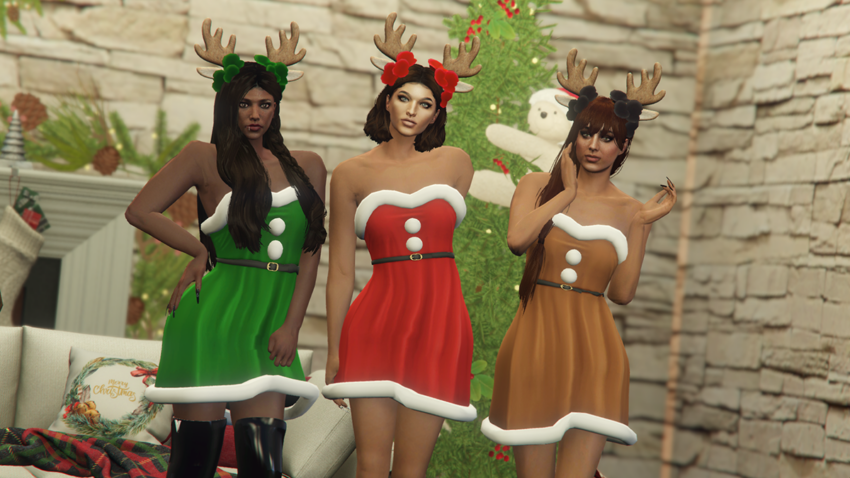 XMas Dress & Reindeer Anklers for MP Female V1.0 – GTA 5 mod