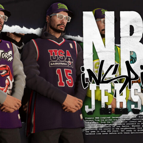 Classic NBA-Inspired Jersey+Hoodie Combo V1.0 – GTA 5 mod