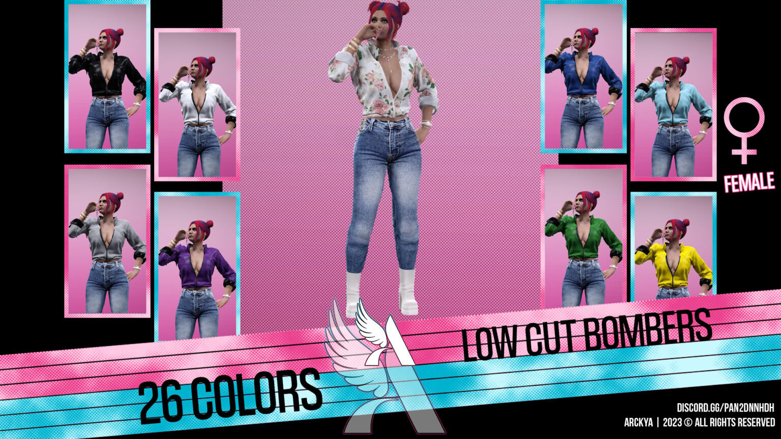 Low Cut Bombers - MP Female - Textures – GTA 5 mod