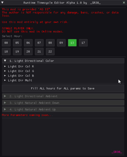 Runtime Timecycle Editor V Alpha 1.0 – GTA 5 mod