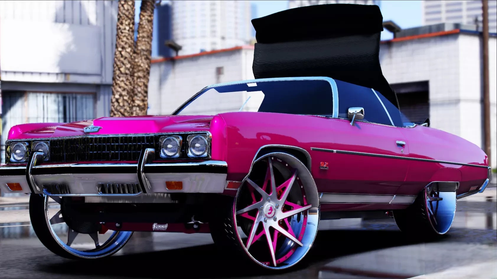 1973 Chevy Convertible Donk on Forgiatos [Animation Roof] – GTA 5 mod